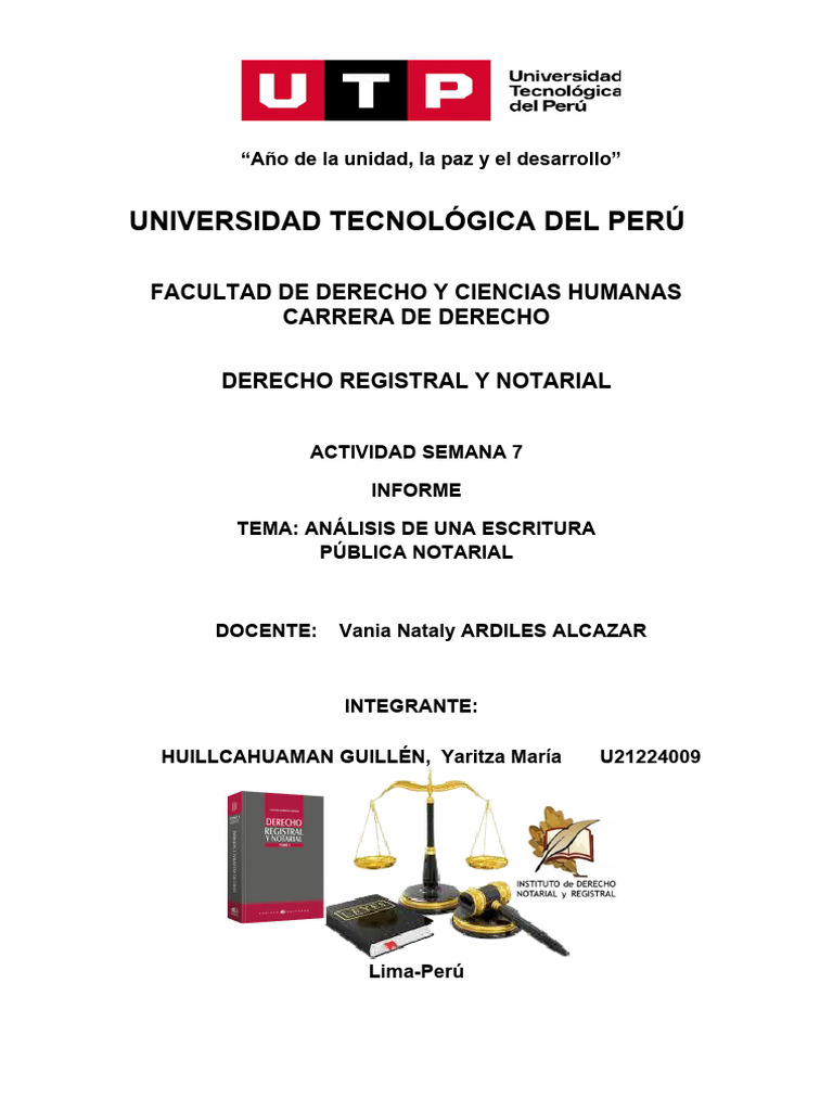 INFORME Análisis de Una Escritura Pública Notarial | PDF | Derecho
