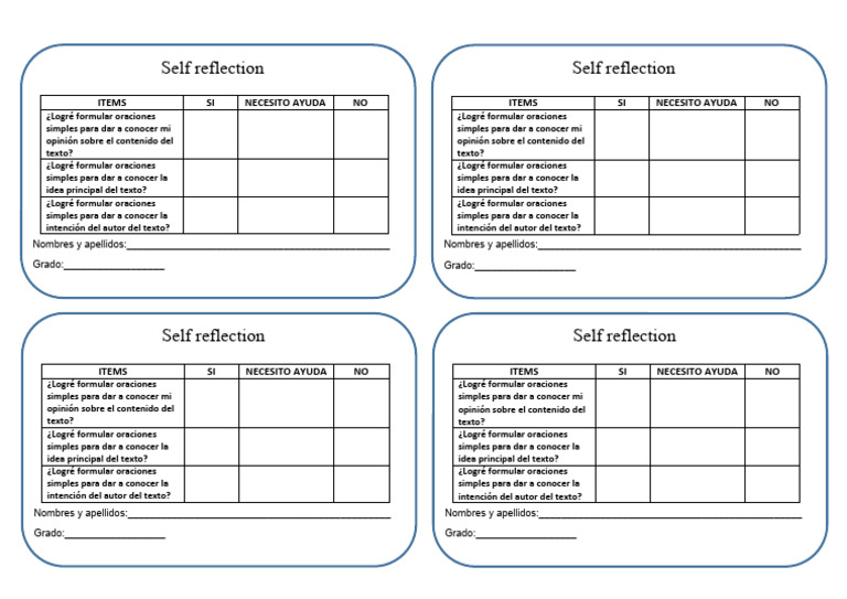 Fichas Self Assessment | PDF