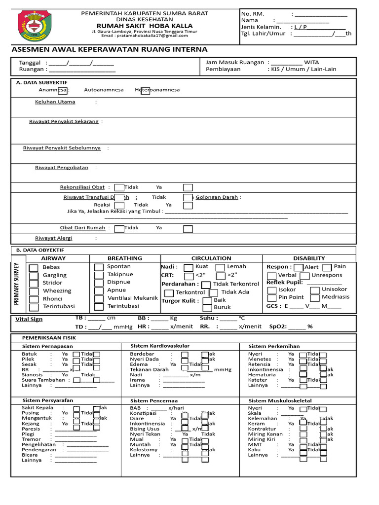 FORM Kajian Ranap Interna 1 | PDF
