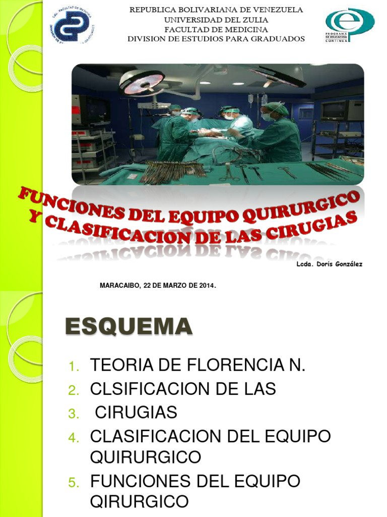 2y 3 Funciones Del Equipo Quirurgico y Clasificacion de La CIRUGIA | PDF | Cirugía | Cirujano