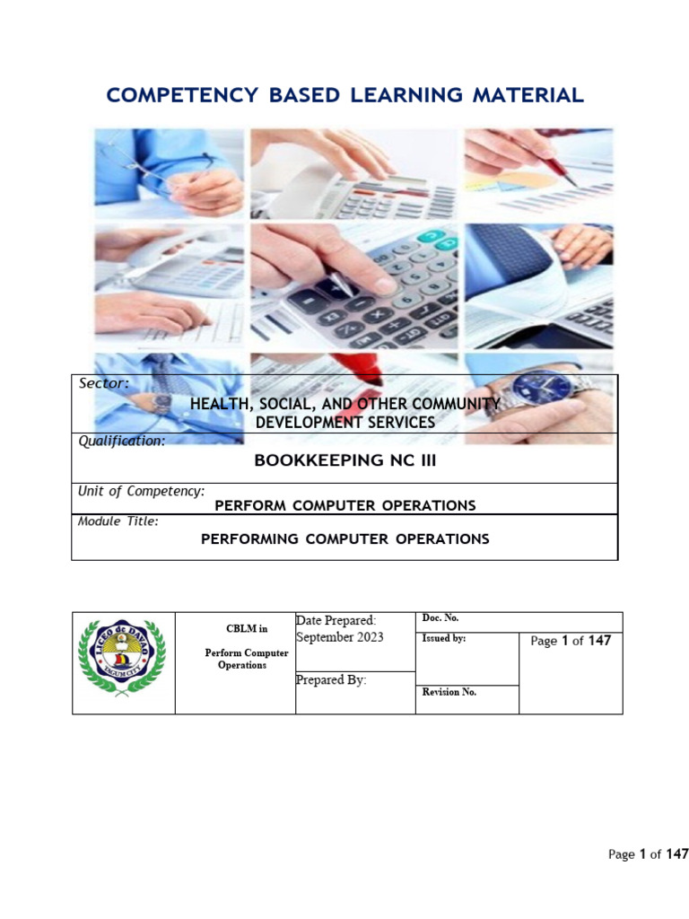 CBLM 2 Perform Computer Operations Common UC2 | PDF | Image Scanner | Computer Data Storage