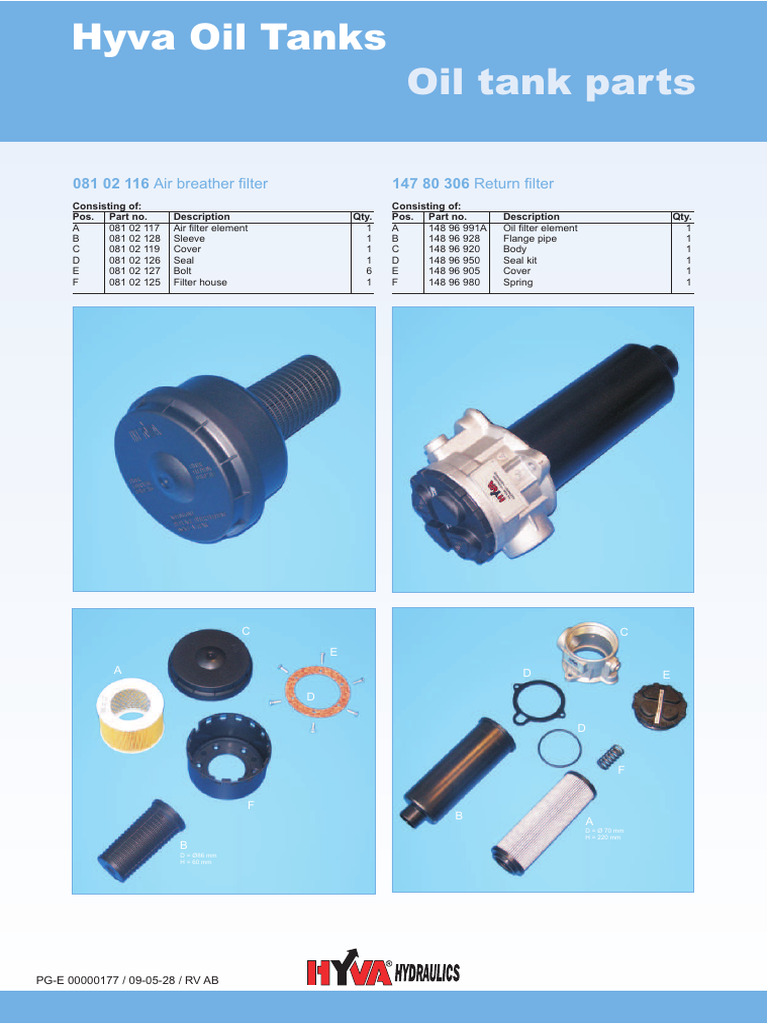 Hyva Oil Tank Parts Catalog | PDF