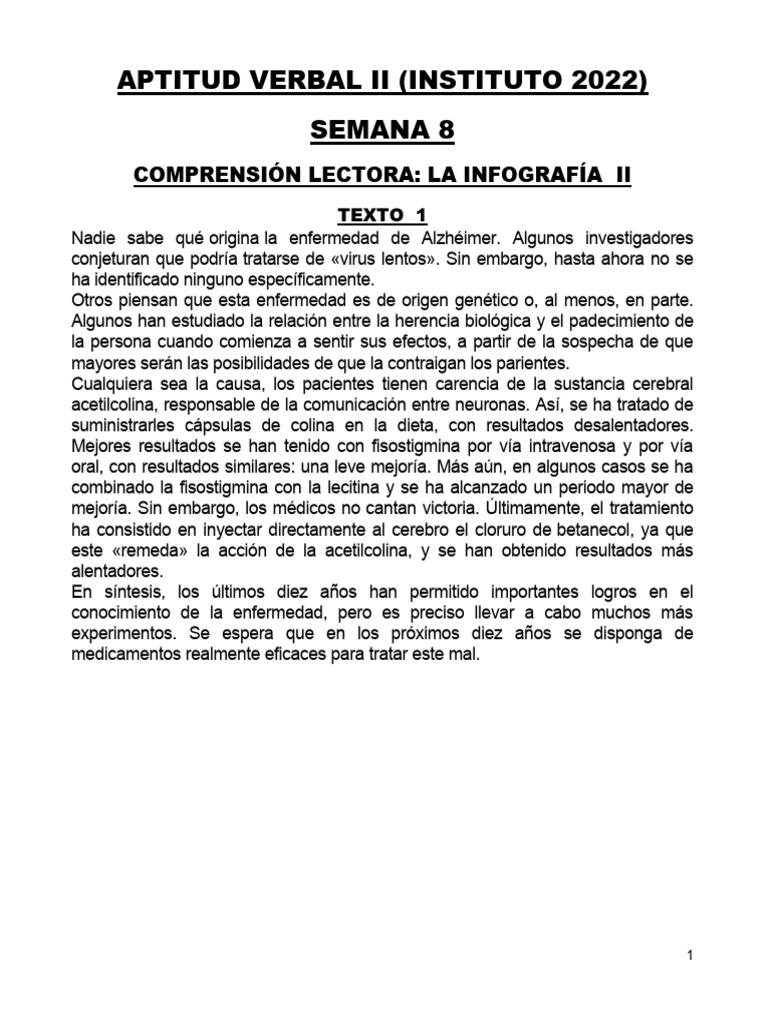 APTITUD VERBAL II - Semana 8 - Alumno | PDF | La energía nuclear ...