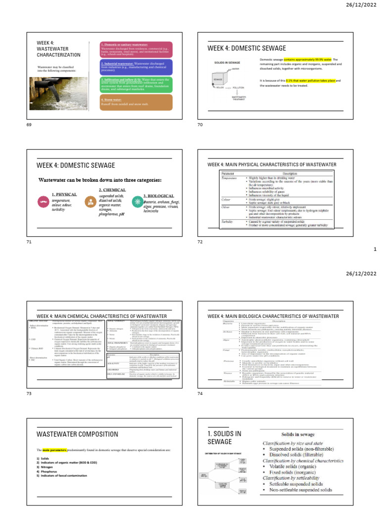 Week 4 - Slides | PDF | Sewage | Sewage Treatment