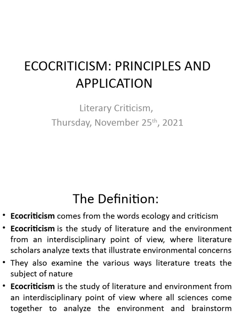 Eco Criticism | PDF | Ecocriticism