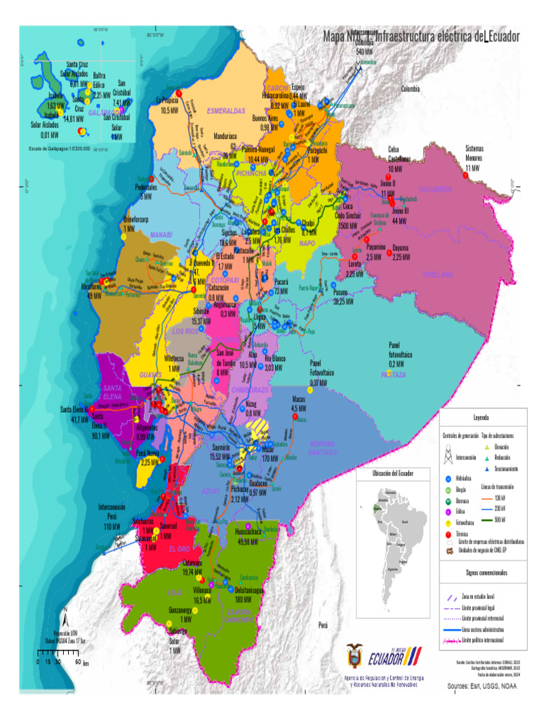 Mapa Infraestructura Electrica Del Ecuador | PDF