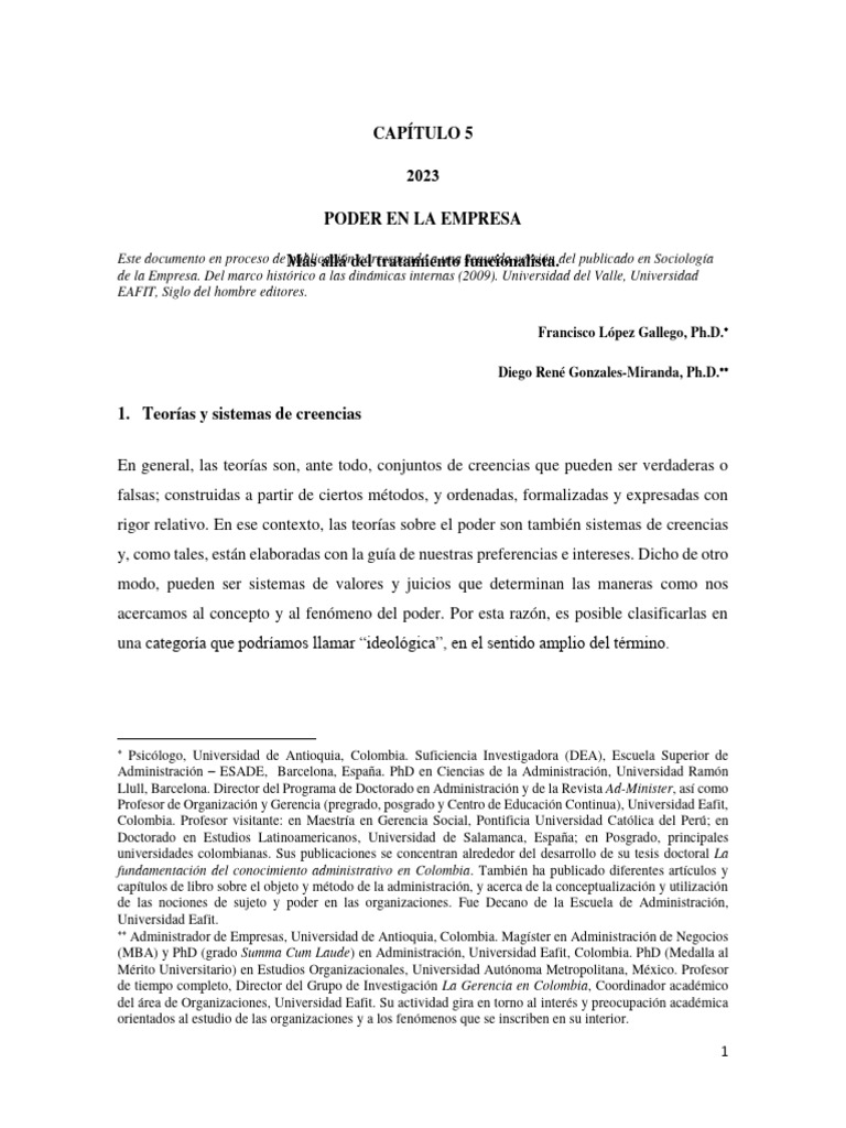 Poder en La Empresa | PDF | Poder (social y político) | Liderazgo