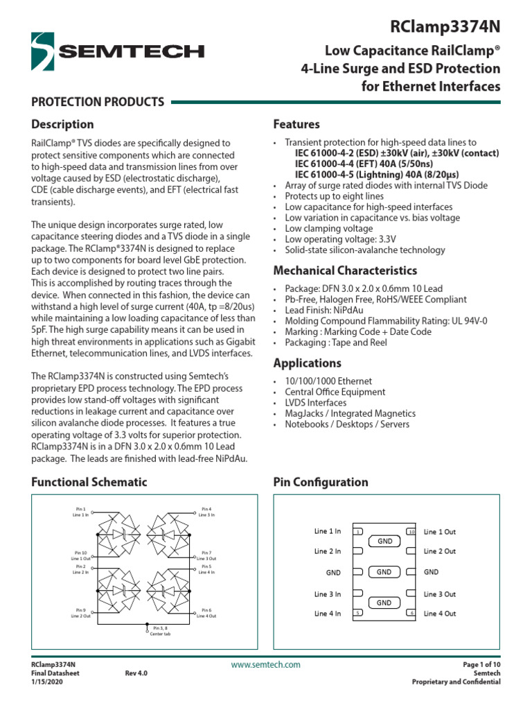 RClamp 3374 N | PDF | Electrostatic Discharge | Transformer