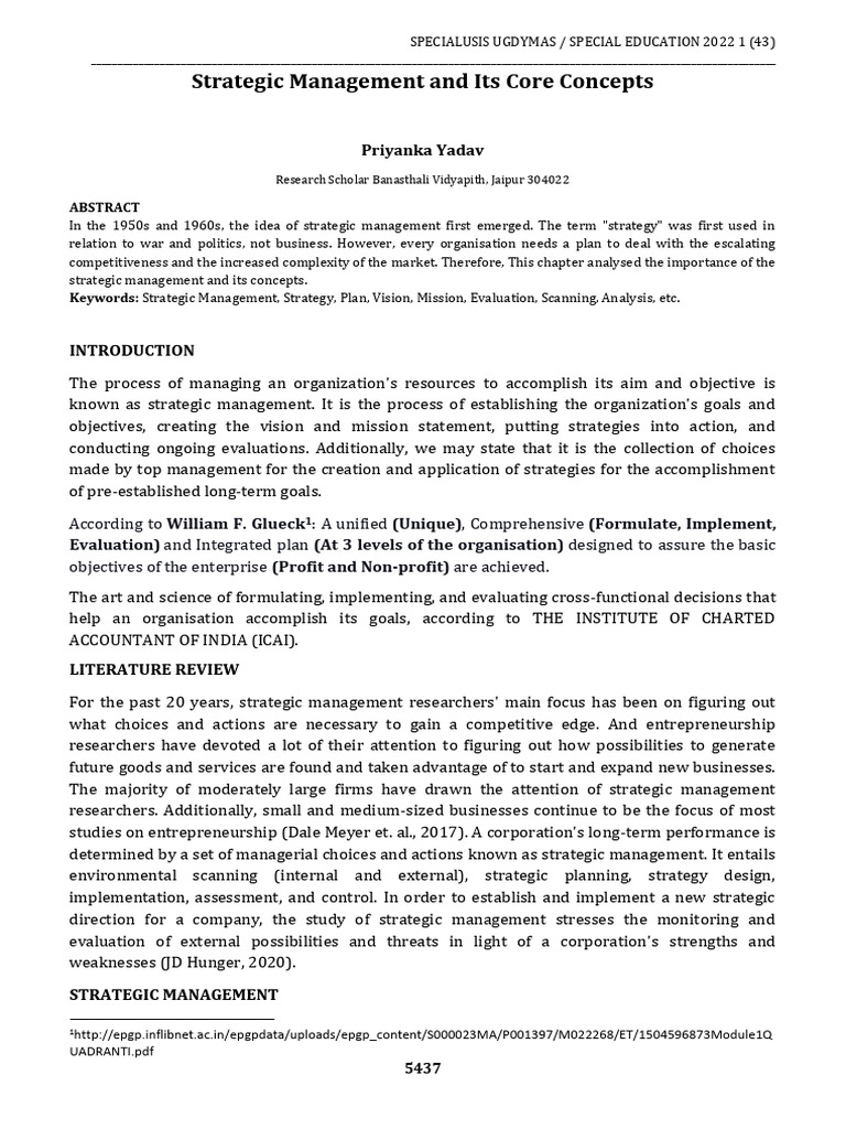 Strategic Management and Its Core Concepts. | PDF | Strategic Management | Decision Making