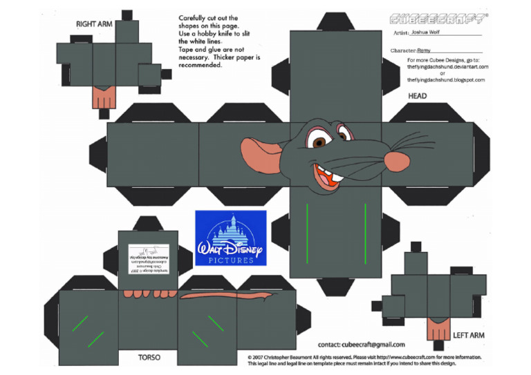 Remy From Ratatouille Paper Toy Paper Craft | PDF