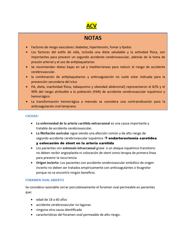 Resumen Acv (Psicogeriatria) | PDF | Carrera | Hipertensión
