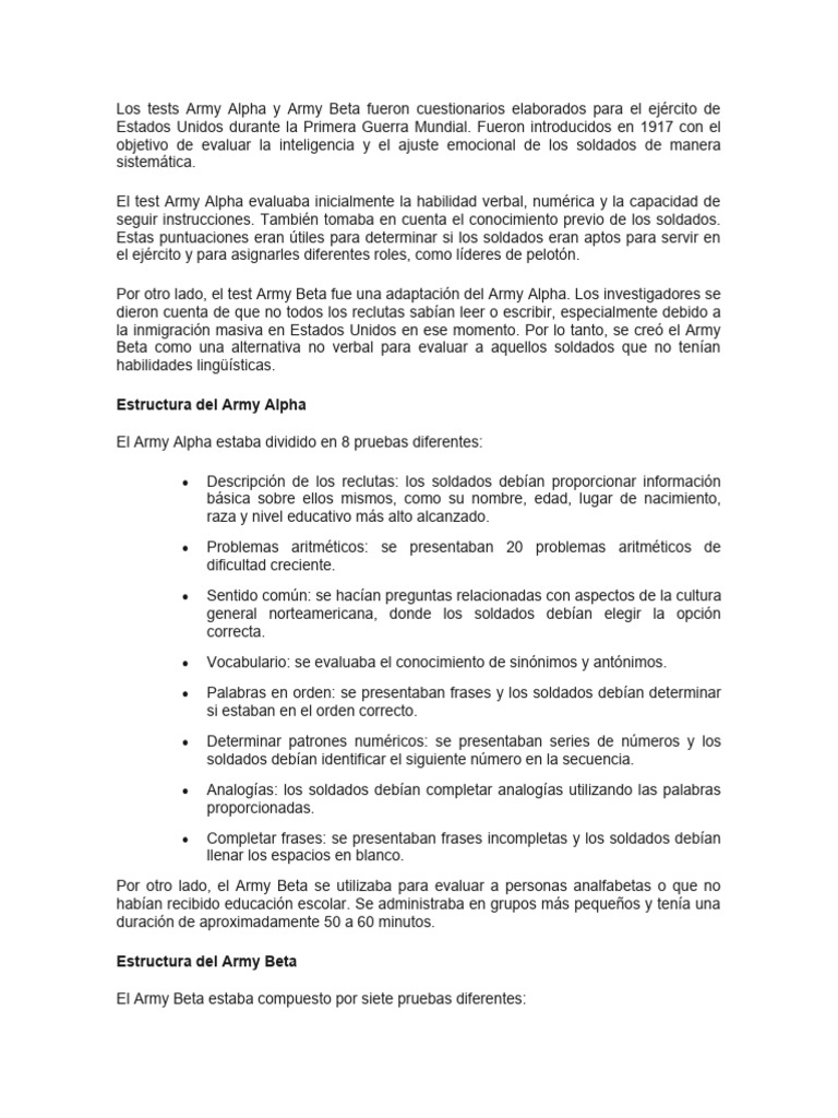 Prueba Army Beta Lunes1 ABRIL 2024 | PDF | Inteligencia | Aprendizaje