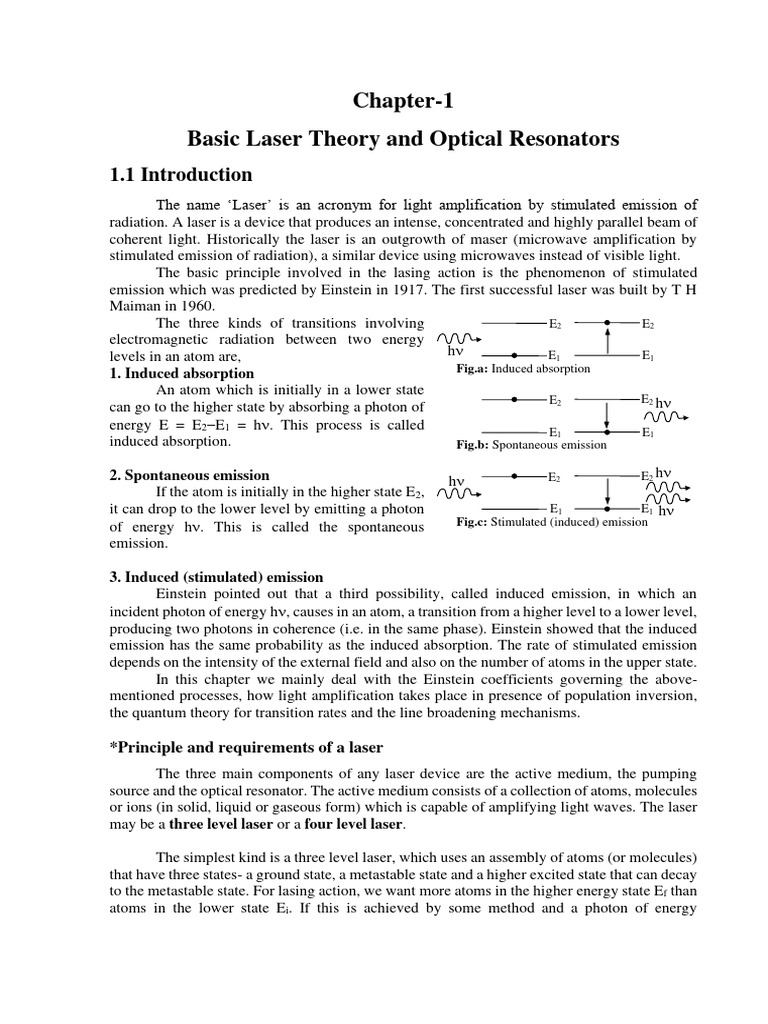 2020 Chapter-1 Basic Laser Theory and Optical Resonators New Word | PDF ... 2020 Chapter-1 Basic Laser Theory and Optical Resonators New Word | PDF ...