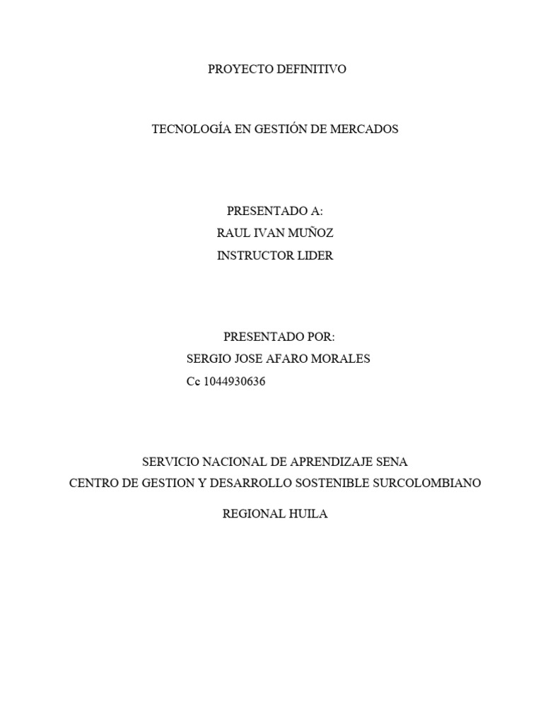 Proyecto-Productivo-Sena-Definitivo 2023 | PDF | Reciclaje | Residuos