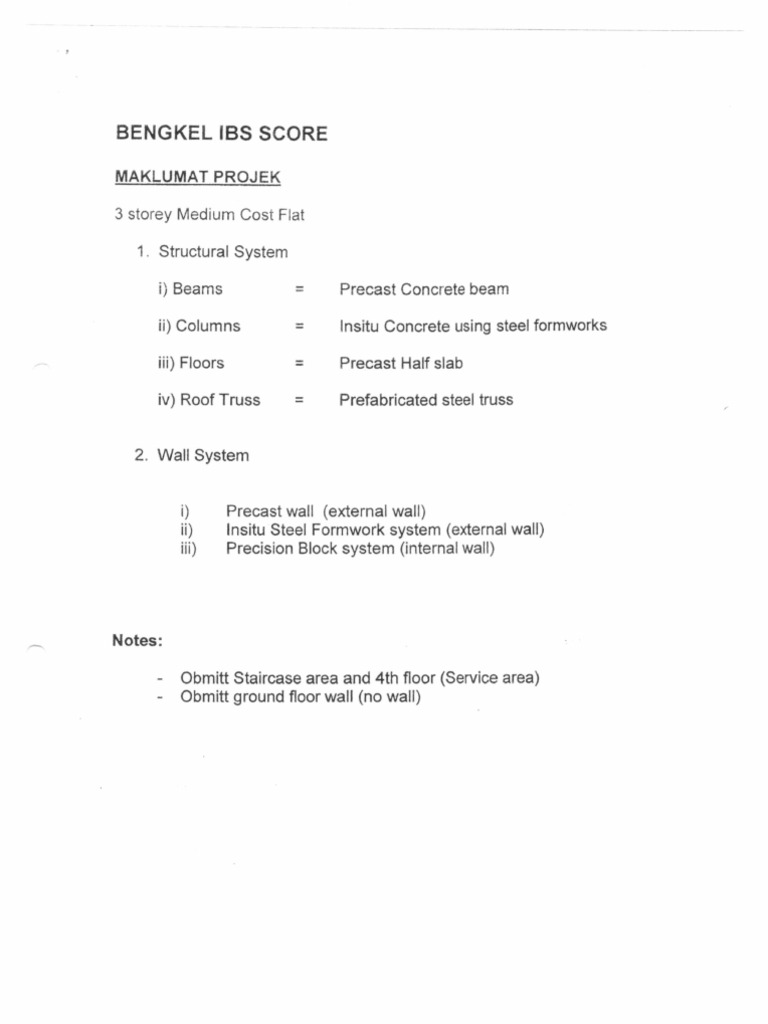 Topic 3C Bengkel IBS Score | PDF | Precast Concrete | Wall