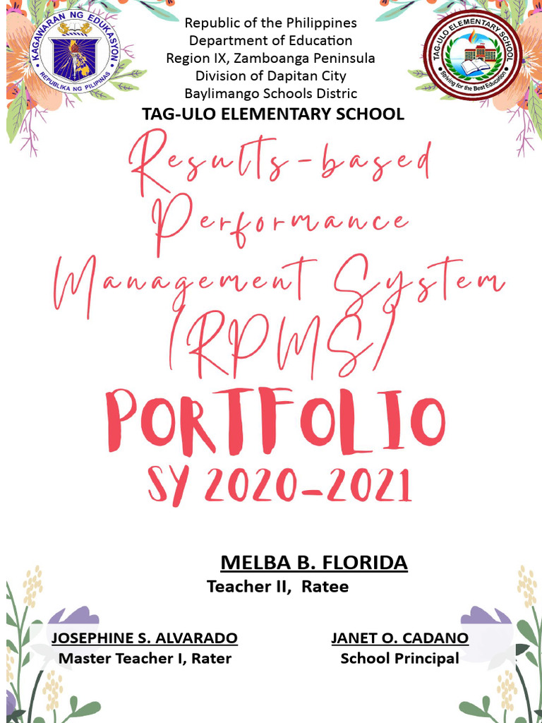 E-RPMS PORTFOLIO (Design 1)_DepEdClick | PDF | Learning | Lesson Plan