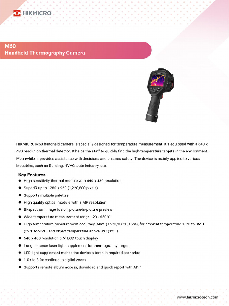 HIKMICRO M60 Handheld Thermography Camera | PDF | Thermography | Infrared