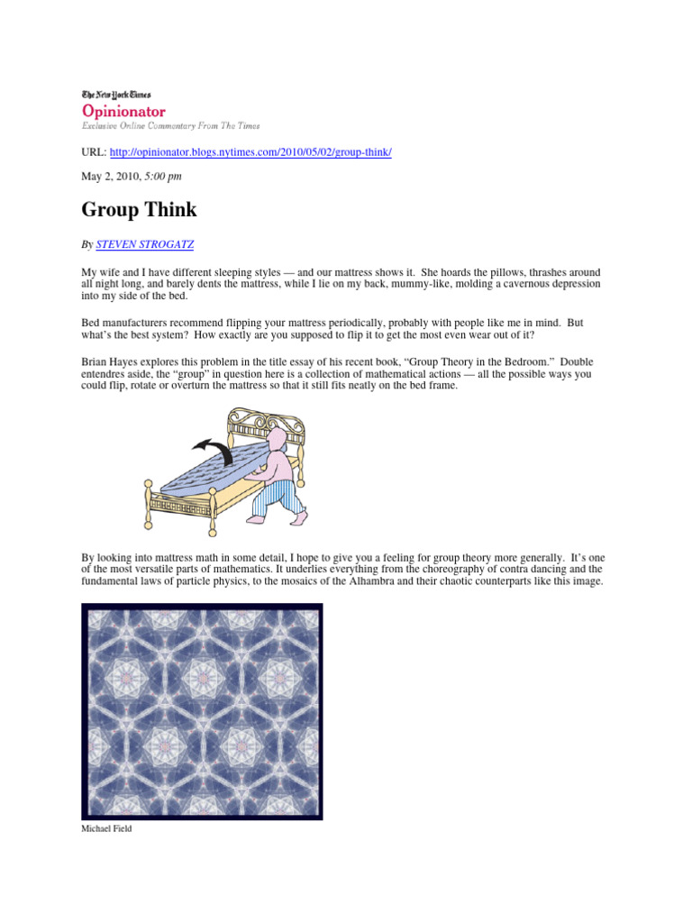 GroupThink - Steven Strogatz | PDF | Group (Mathematics) | Group Theory