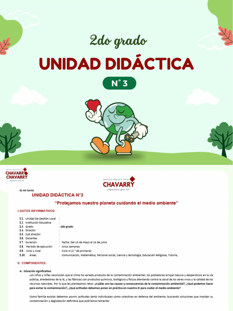 Unidad N°3 - 2do Grado | PDF | Entorno natural | Comunicación