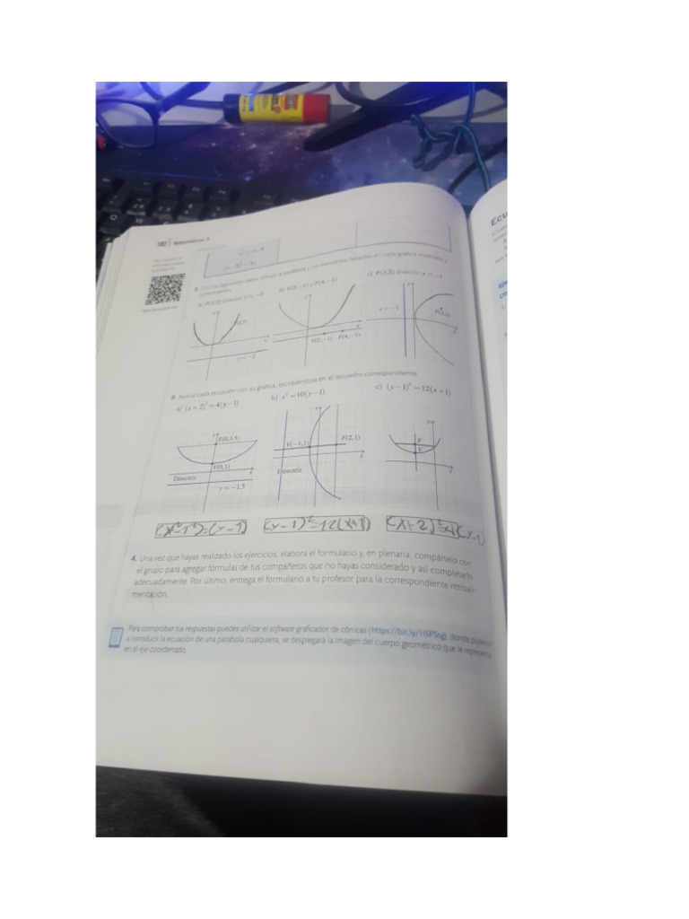 Semana 10 Ecuación Ordinaria de La Parábola Con V (H, K) | PDF