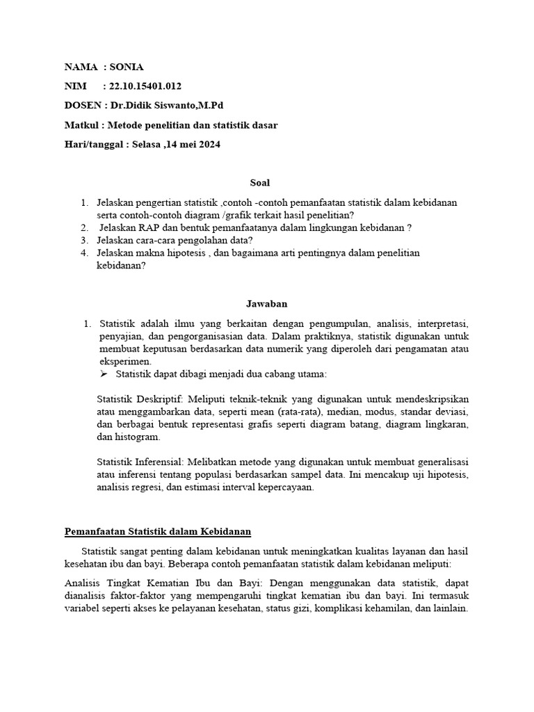 Sonia (22.10.15401.012) (14 Mei 2024) | PDF | Sains & Matematika