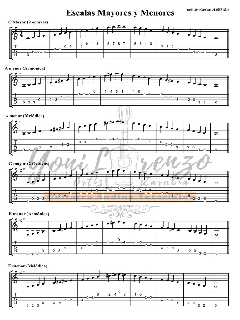 Escalas Mayores y Menores | PDF | Teoría musical | Elementos de la música