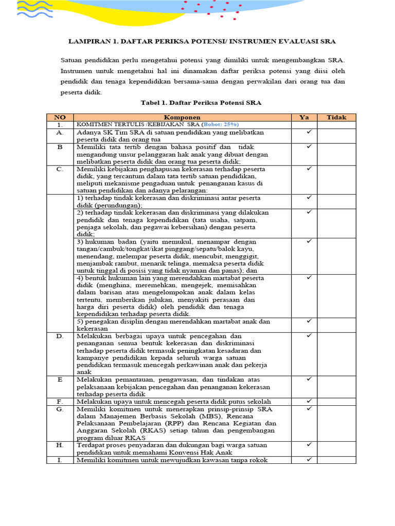 Aa LAMPIRAN 1 SRA | PDF