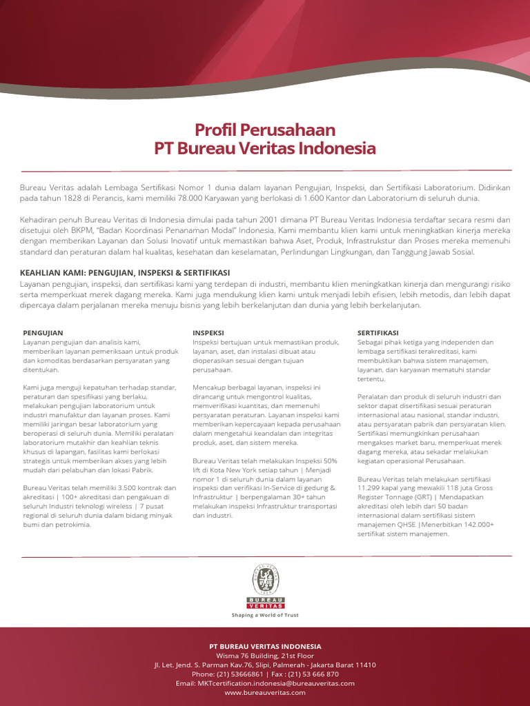 Profil PT Bureau Veritas Indonesia | PDF