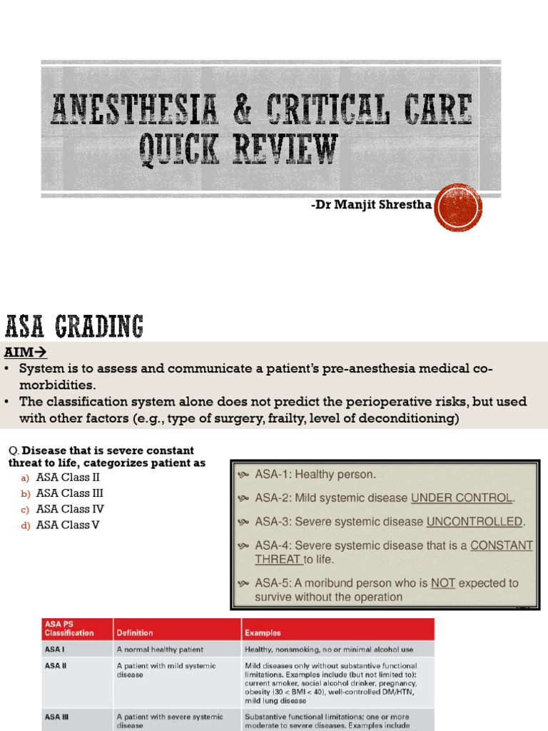 Anesthesia & Critical Care | Download Free PDF | Anesthesia | Medical ...