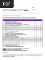 Test TMMS-24 para Evaluar Emociones | PDF | Las emociones | Estado de ...