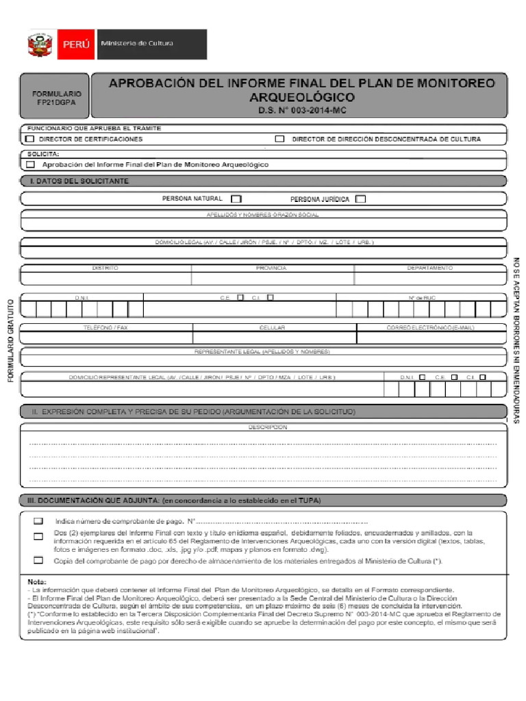 Formulario Informe Final | PDF