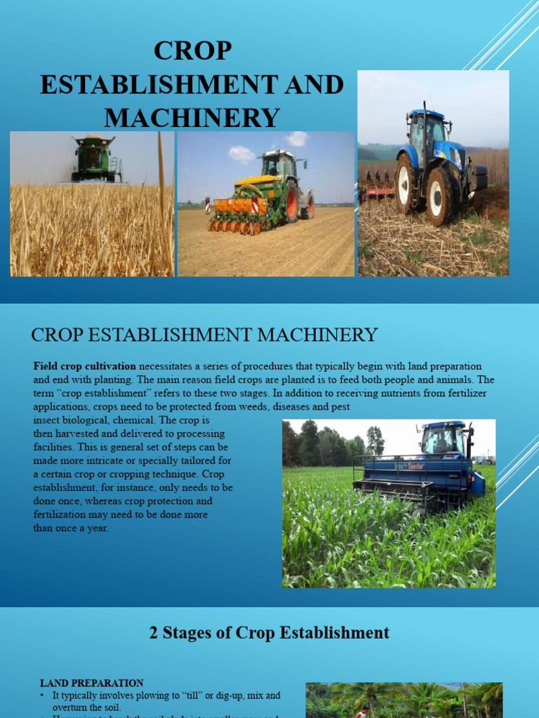 Crop Establishment and Machinery Guide | PDF | Agricultural Machinery ...