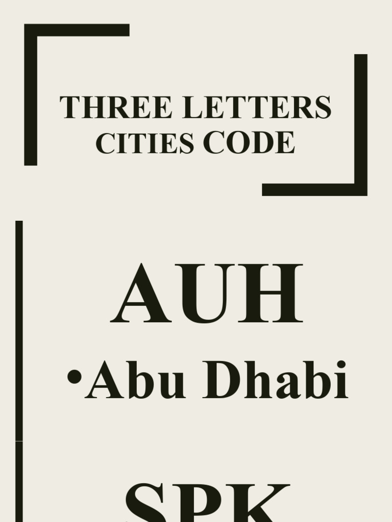 Three Letters City Code (Part 1) | PDF | Business | Travel