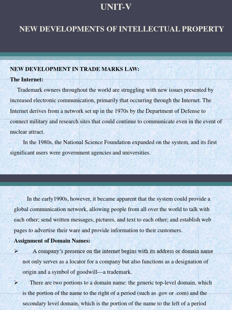 Ipr Unit V | PDF | World Intellectual Property Organization | Intellectual Property