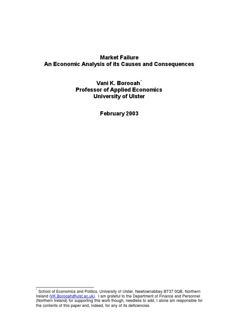 Causes and Consequences of Market Failure | PDF | Adverse Selection ...