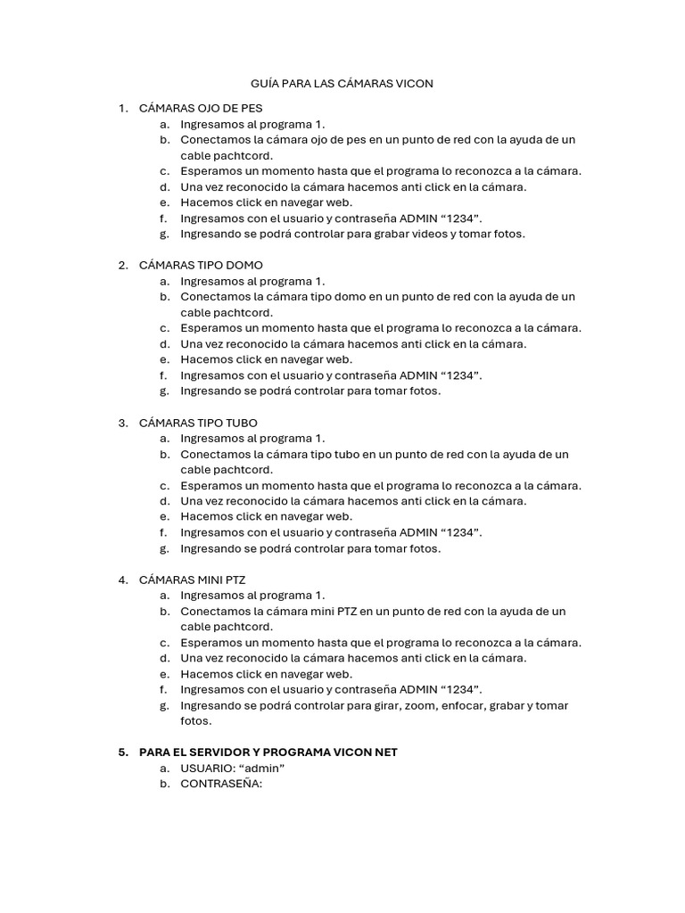 Guía para Las Cámaras Vicon | PDF