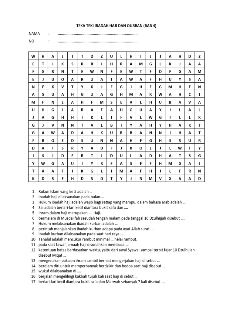 Teka Teki Haji Dan Kurban Bab 4 Kelas 5 | PDF