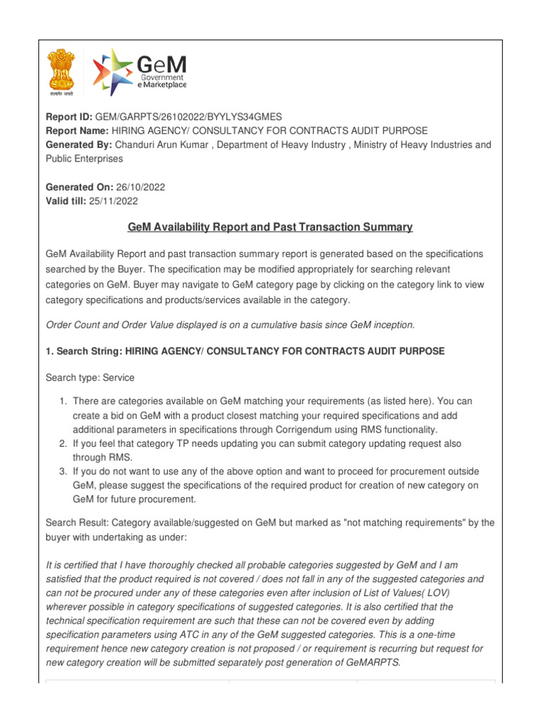 Report GEM GARPTS 26102022 BYYLYS34GMES | PDF | Procurement ... Report GEM GARPTS 26102022 BYYLYS34GMES | PDF | Procurement ...