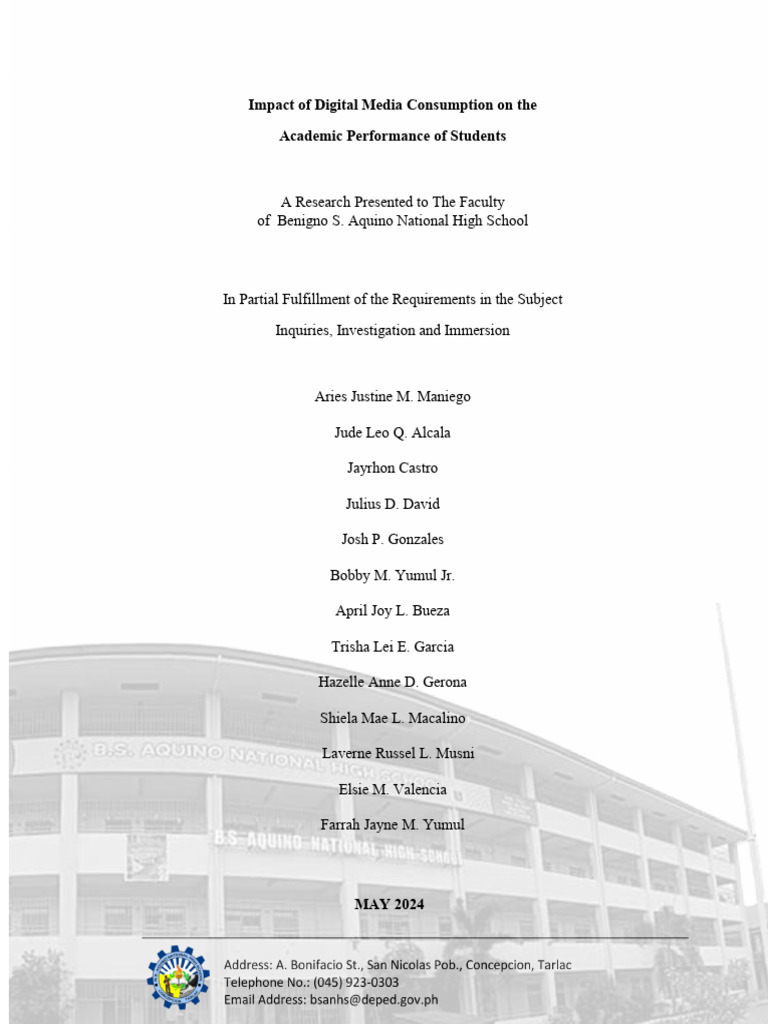 The Impact of Digital Media Consumption On The Academic Performance of The Students | PDF ...