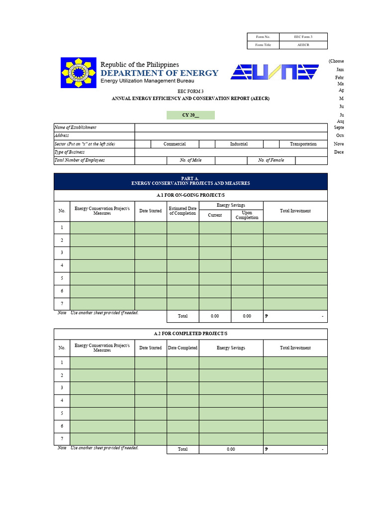 MC de - Eec Form 3 Aeecr - Rev - 1 | PDF | Energy Conservation | Fuels