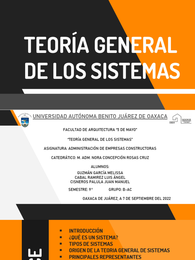 Teoría General de los Sistemas | PDF | Teoría de sistemas | Sistema