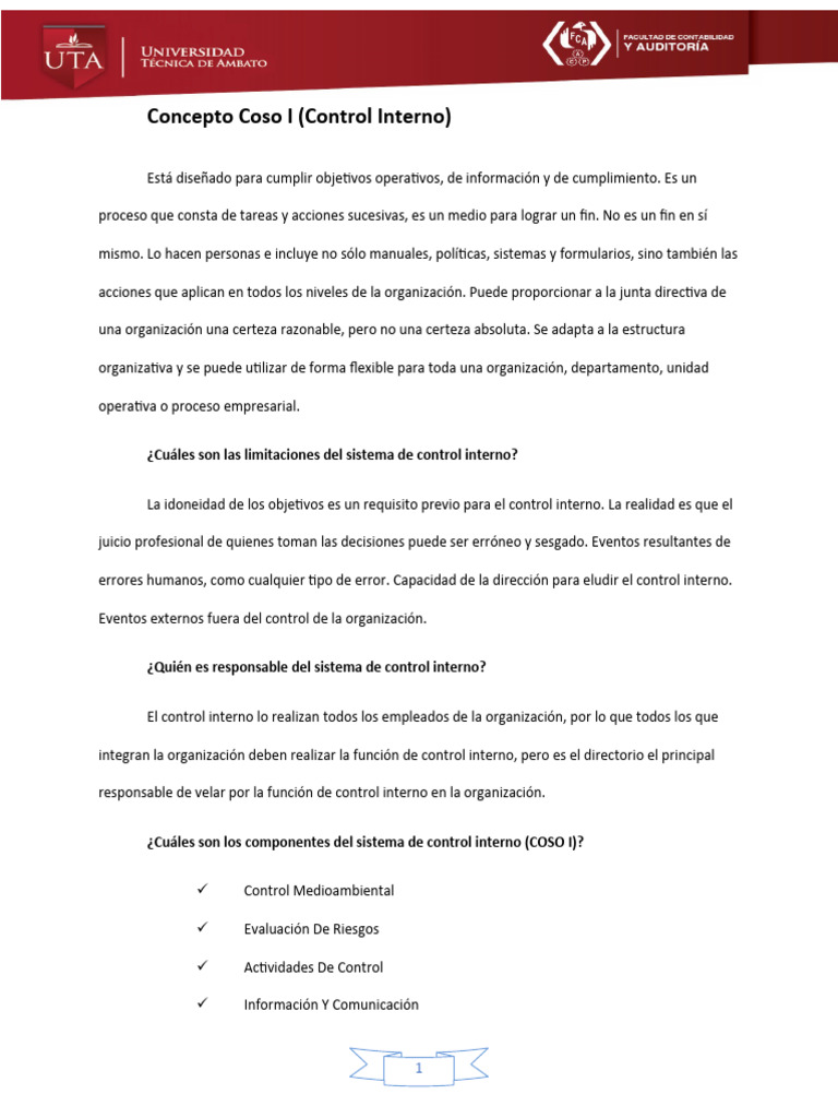 Concepto Coso I, Coso II, Coso III | PDF | Business | Calidad (comercial)