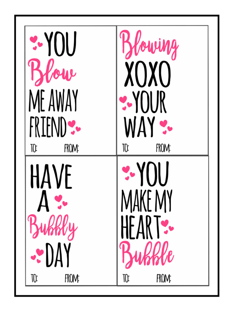 Valentine Bubble Cards | PDF