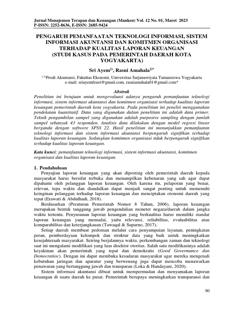 17228-Article Text-69379-1-10-20230327 | PDF | Bisnis | Pengelolaan Keuangan & Uang