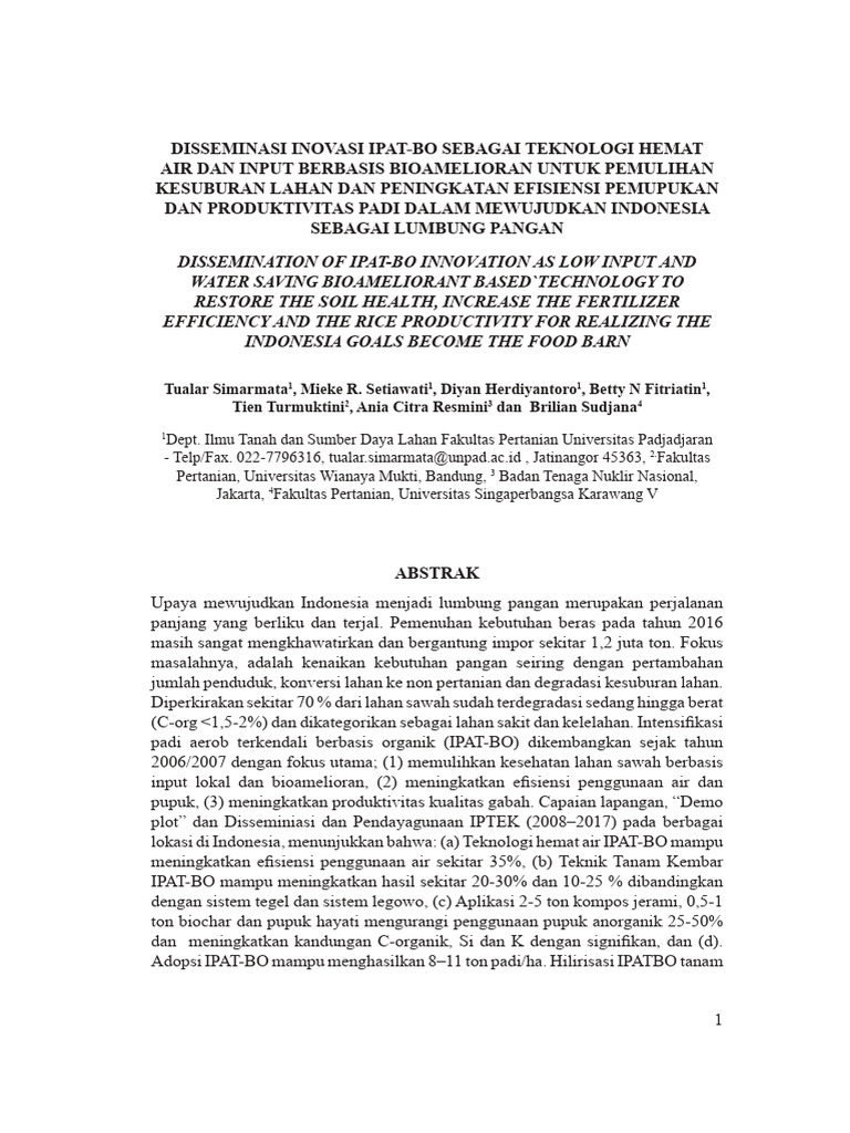 Disseminasi Inovasi IPAT-BO - Tualar Simarmata, Mieke R | PDF