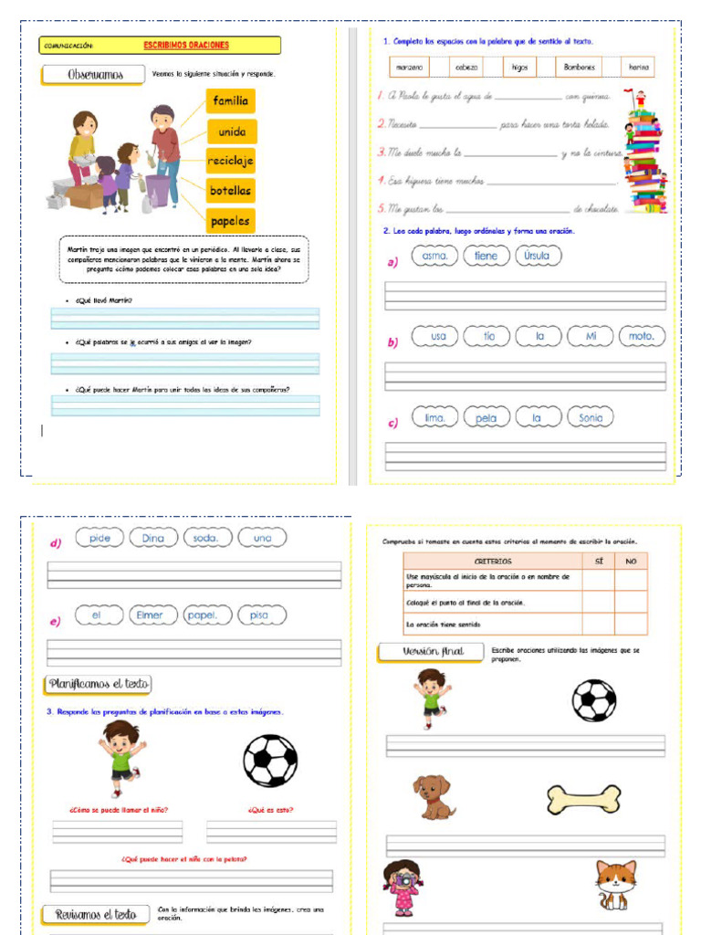 Fichas para Trabajar La Oración | PDF