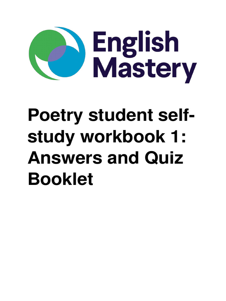 Poetry Self-Study Workbook Answers | PDF | Metaphor