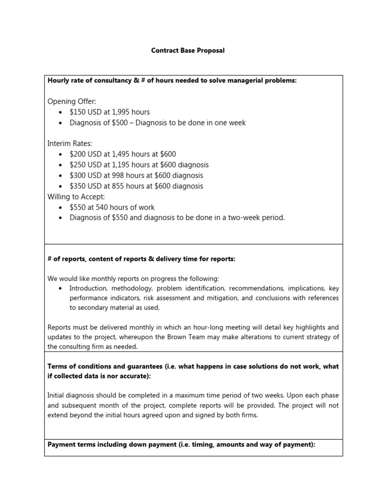 Contract Base Proposal | PDF | Business