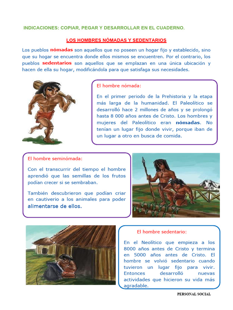 Hombres Nómadas y Sedentarios en Prehistoria | PDF | Nómada
