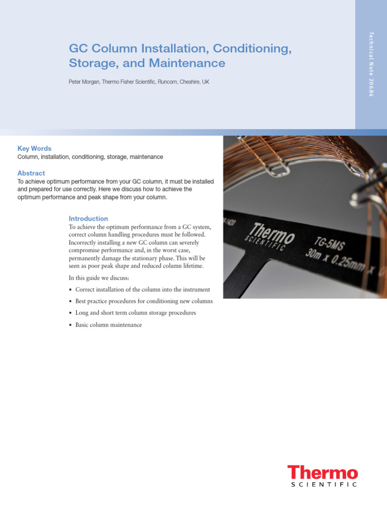 GC Column Installation, Conditioning, Storage, and Maintenance | PDF ...